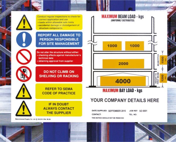 PVC Weight Load Notices | Printing Available - Beaverswood